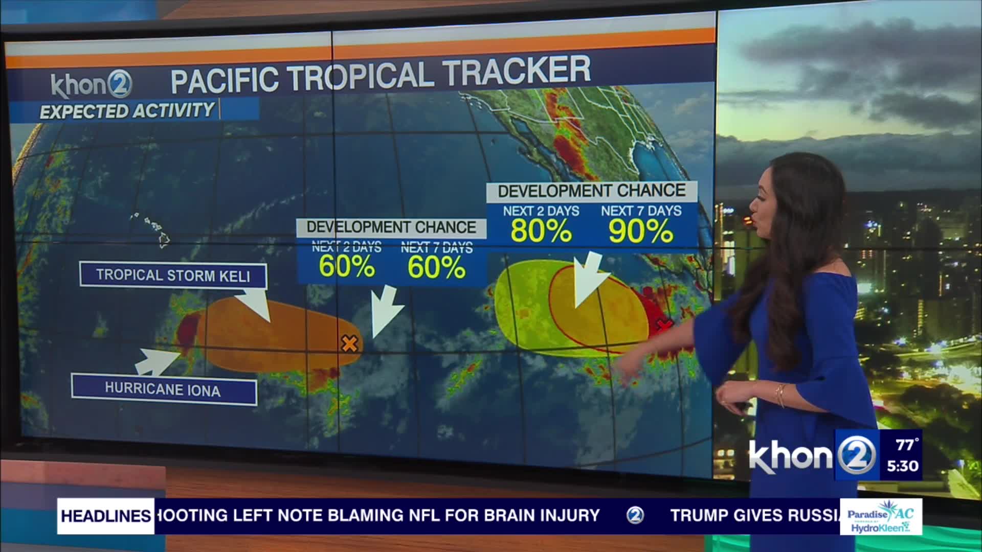 TRACKING HURRICANE IONA AND TROPICAL STORM KELI – KHON2