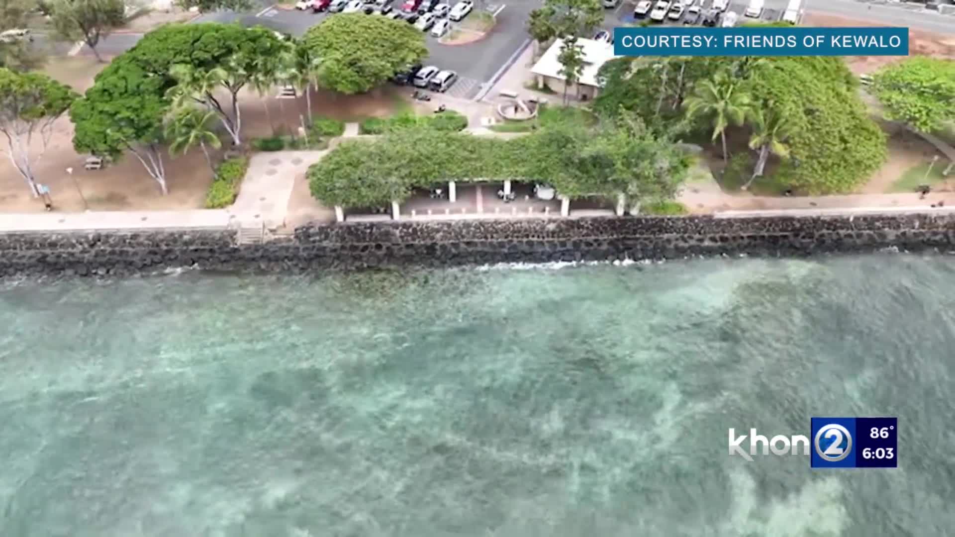 Drone footage shows reef scar at Kewalos – KHON2
