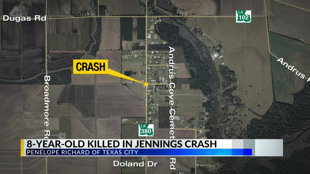 Fatal three vehicle crash claims life of an 8-year-old in Jennings ...