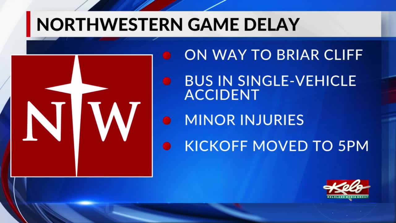 Northwestern football game delayed due to team bus crash – KELOLAND.com