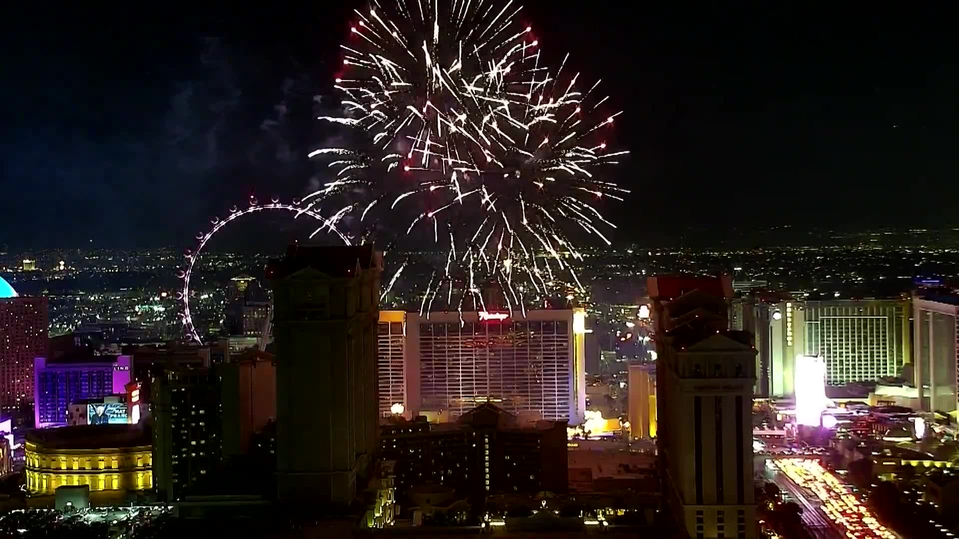 Fireworks on the Las Vegas Strip, at Red Rock Resorts – KLAS