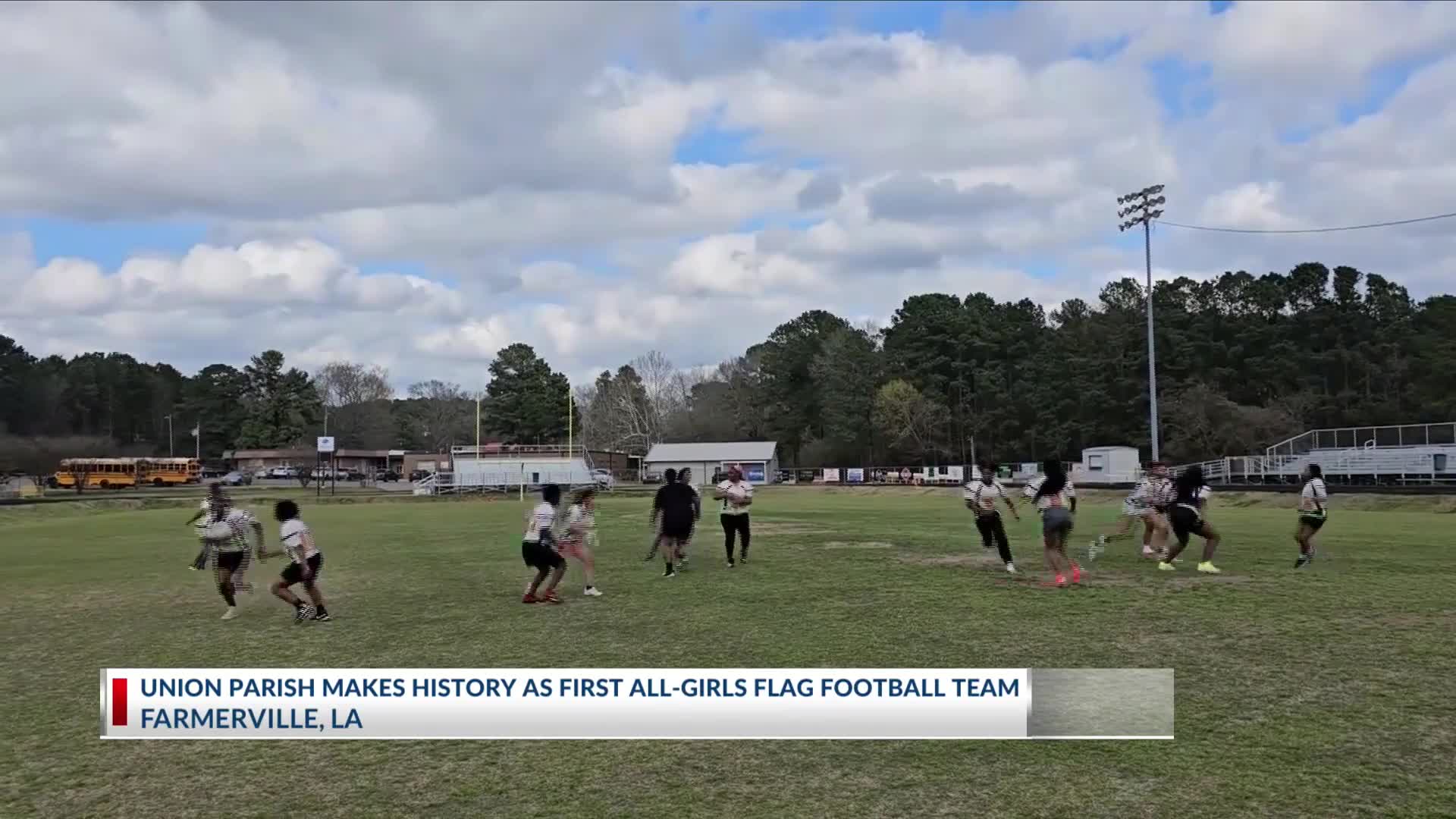 Union Parish High School makes history with first ever all-girls flag ...