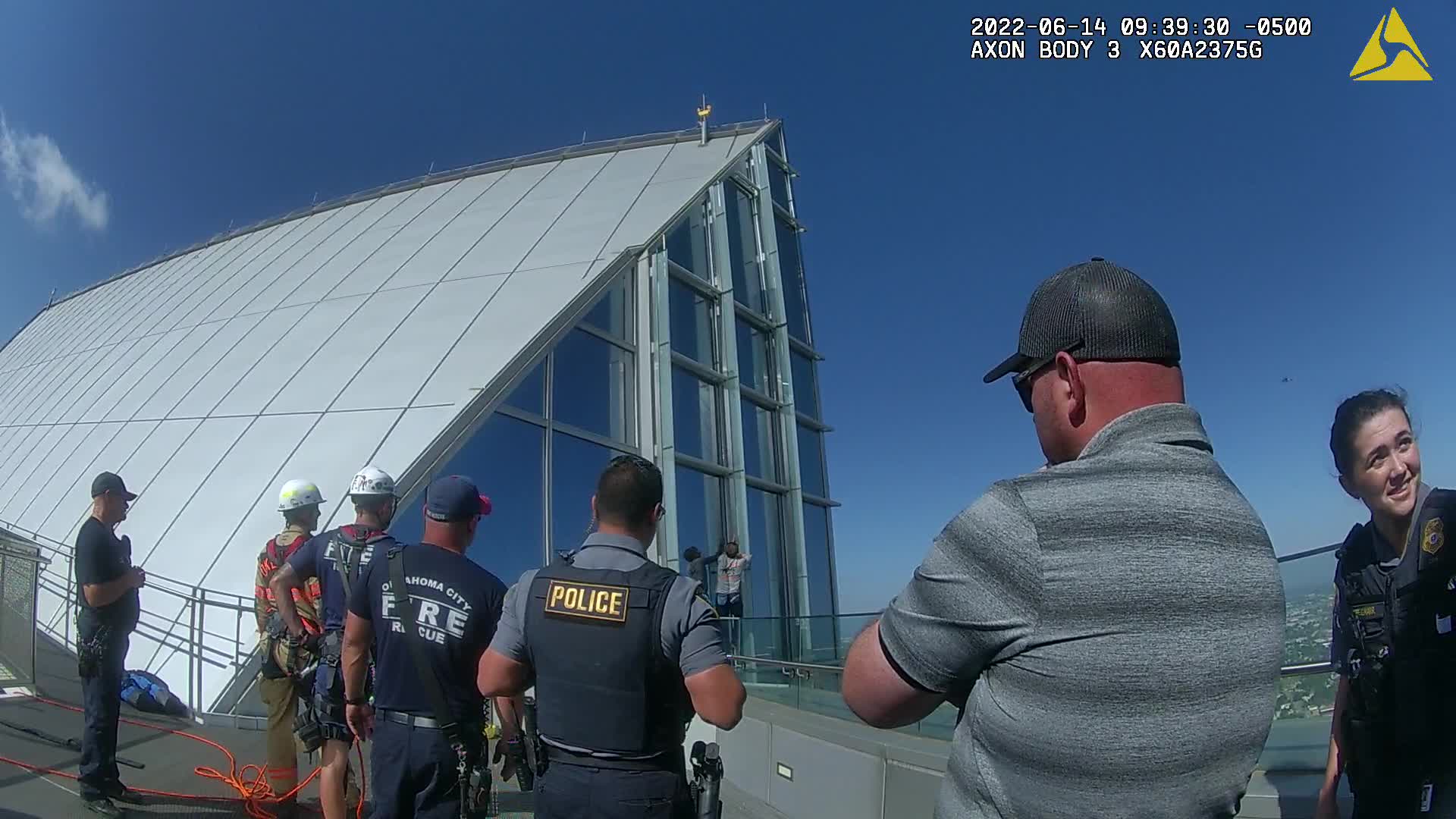 Body camera footage of Devon Tower climber – KFOR.com Oklahoma City
