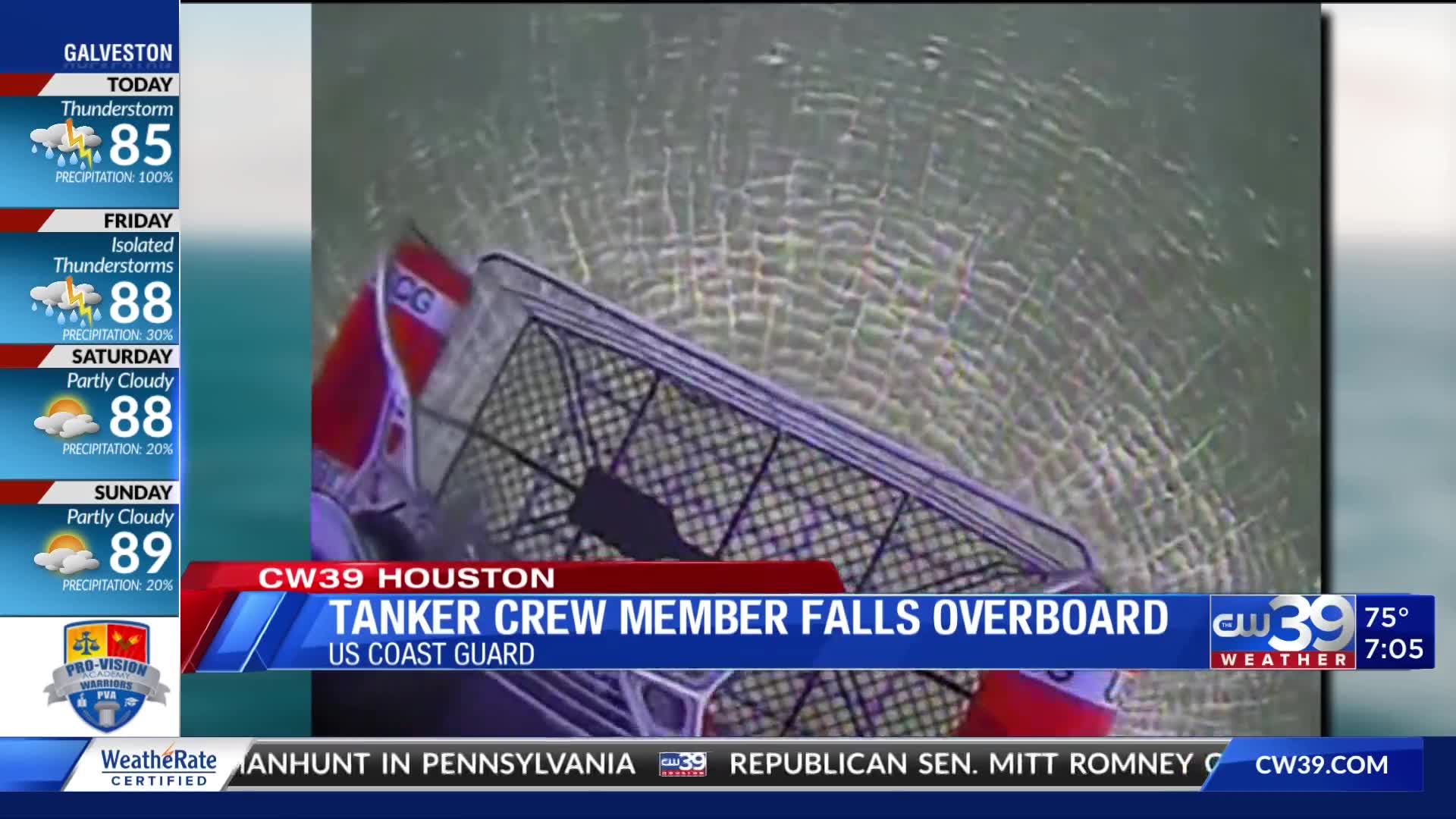 Coast Guard rescues tanker crew member who fell overboard – CW39 Houston