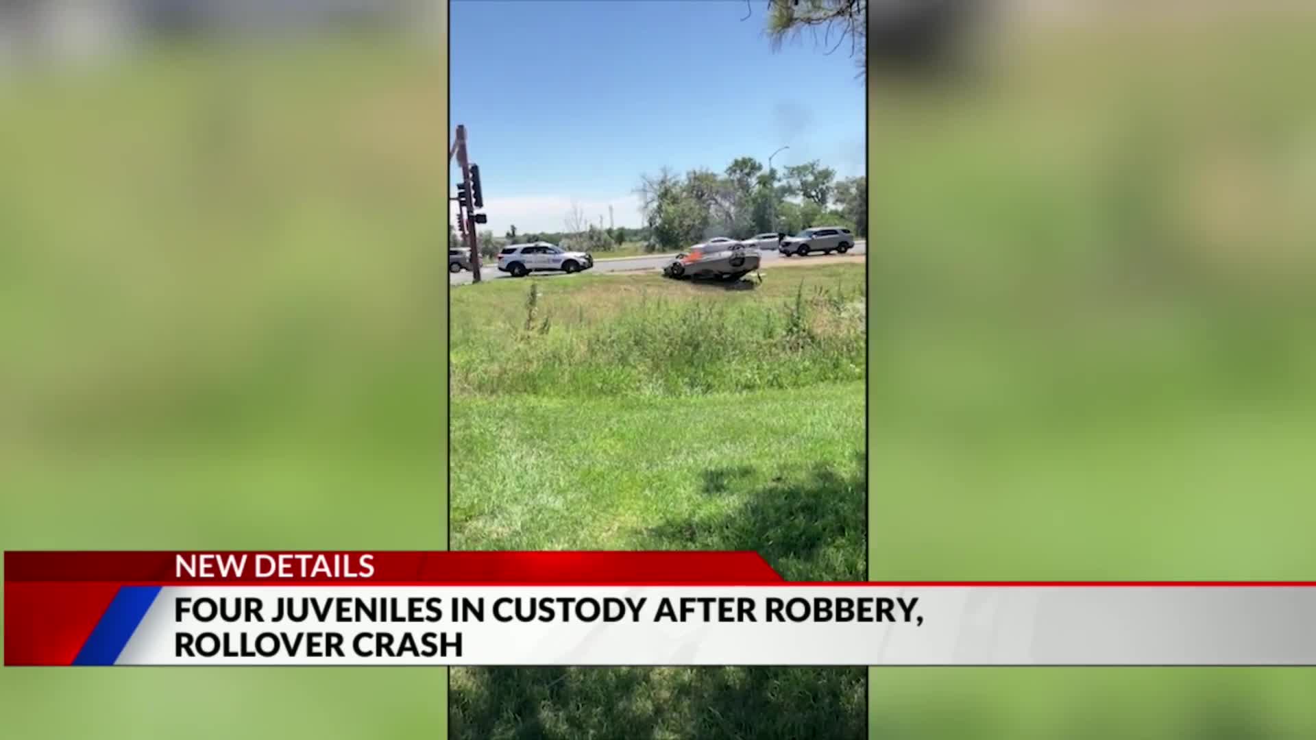 4 juveniles in custody after crash following armed robbery, chase ...